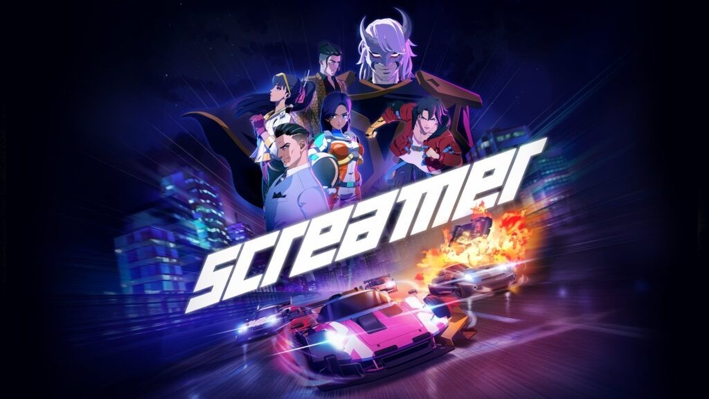 Arcade’owa ścigałka Screamer przedstawia bohaterów w stylu anime ...